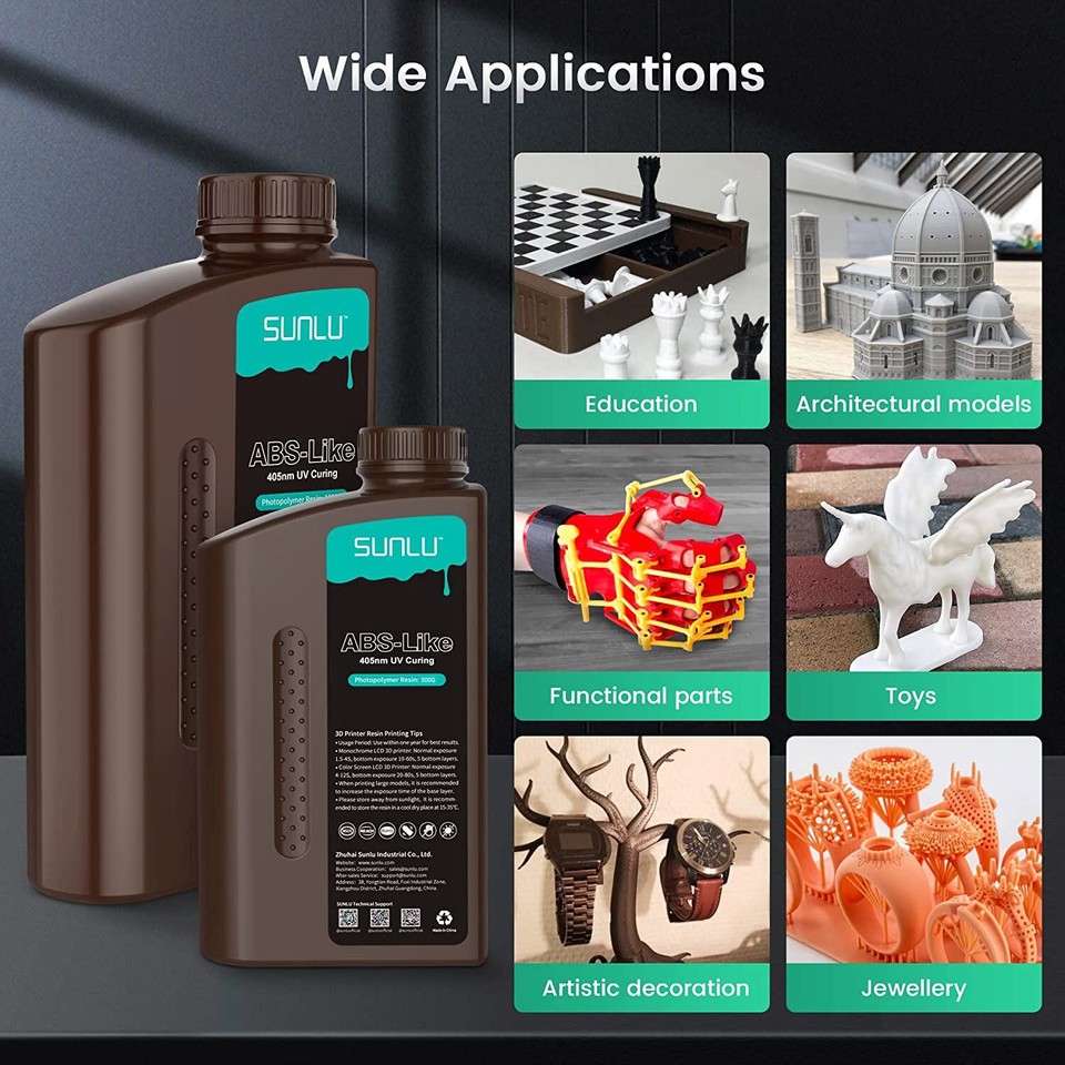 (BUY 3 GET 1 FREE,Add 4)SUNLU 1KG Standard PLUS/ABS-Like/Water Washable ...