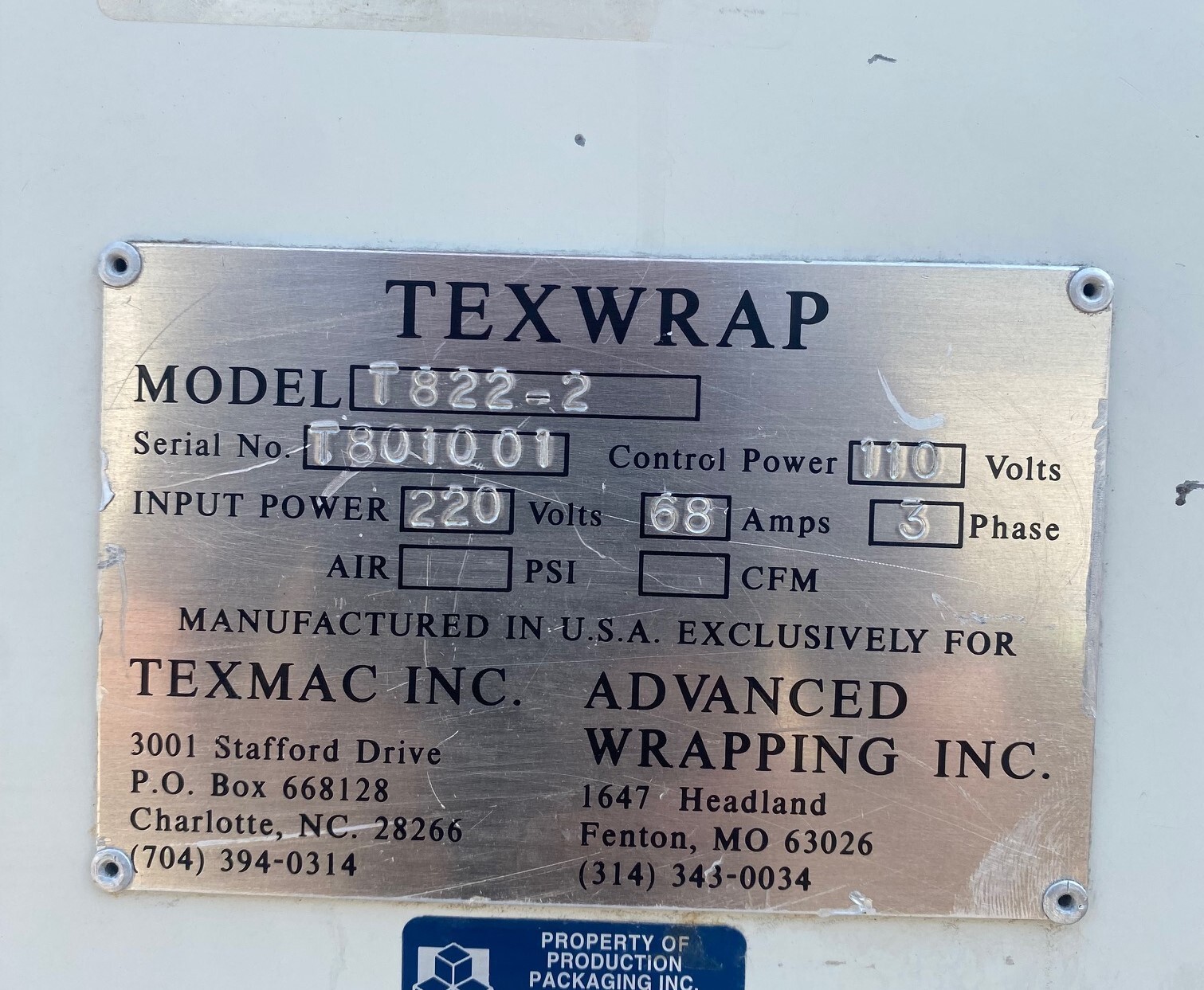 TEXWRAP T822-2 HEAT SHRINK TUNNEL OPENING IS 22"W X 8.5"HIGH | eBay