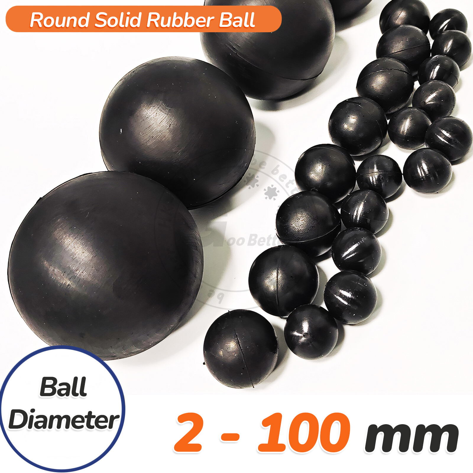 Black Round Solid Rubber Ball Bouncy Balls Training Ball Diameter 2mm ...