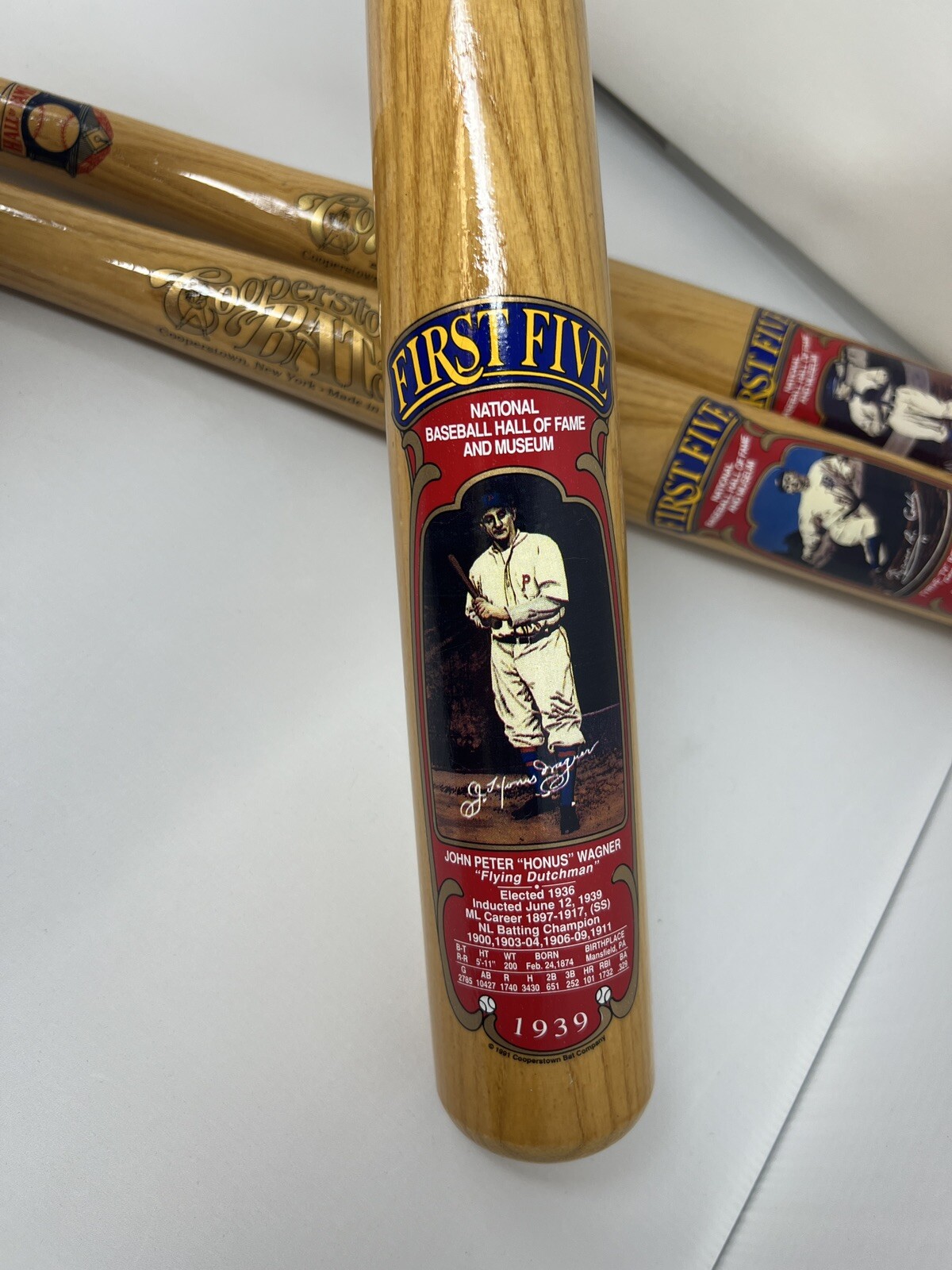 Hall Of Fame First Five 1939 Cooperstown Proof Bat Set Ruth Cobb Wagner ...