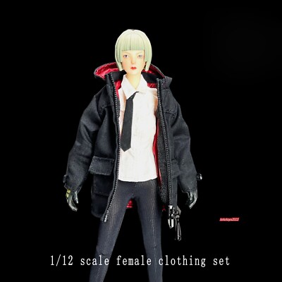 1:12 Zipper Jacket Coat Clothes For 6 " Female figma shf Action Figure ...