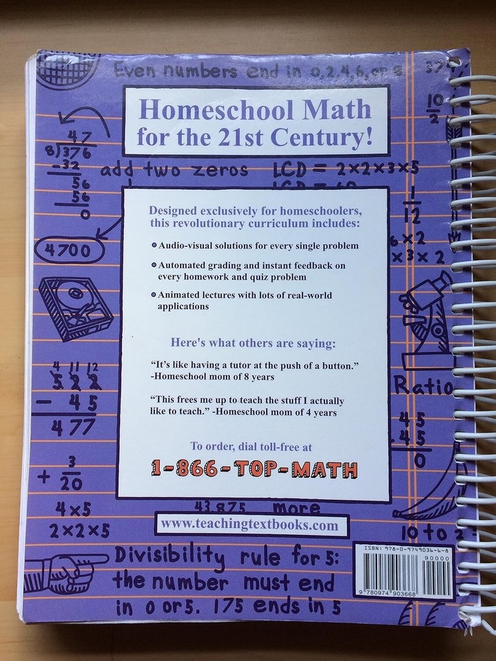 Teaching Textbook MATH 7 Spiral TEXTBOOK | eBay