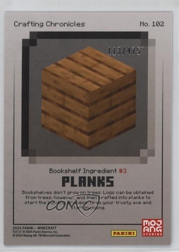 2024 Panini Minecraft Crafting Chronicles Iron /475 Planks #102 0bi1 | eBay