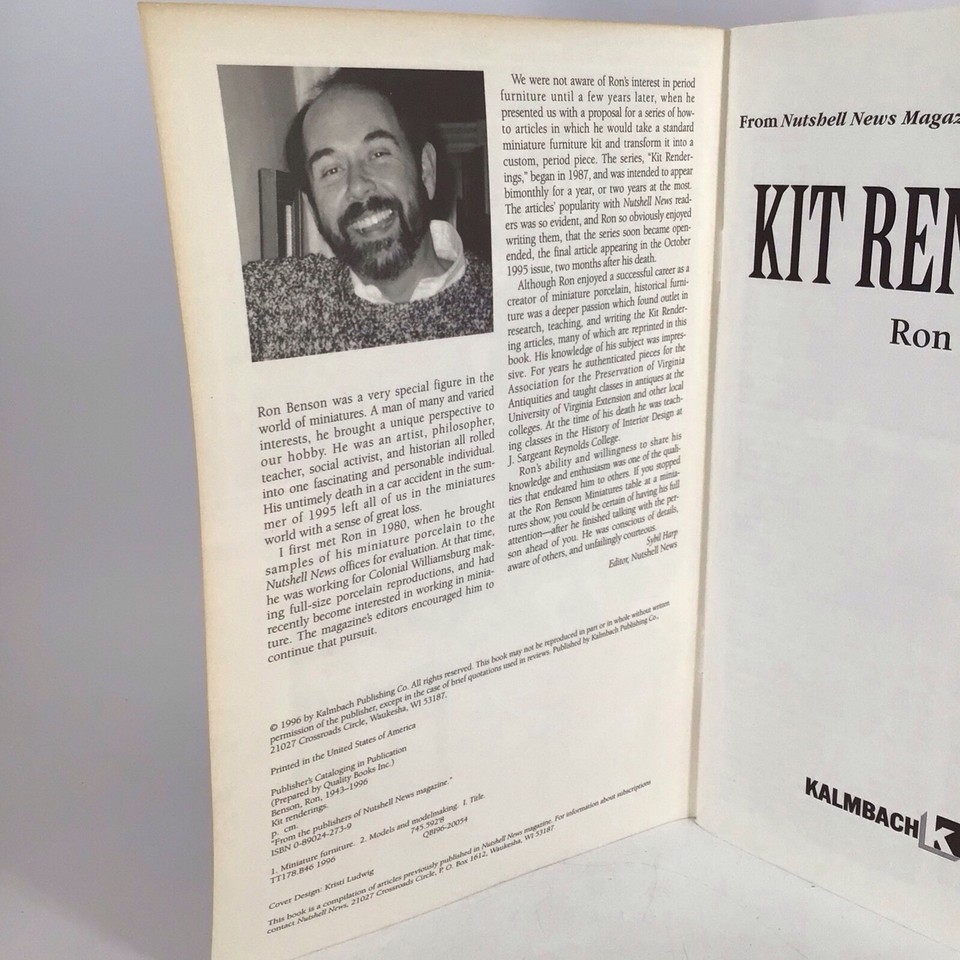 KIT RENDERINGS Ron Benson Miniature Dollhouse Furniture DIY how to ...