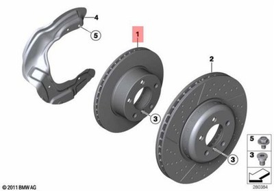 Genuine BMW Hybrid 3 F30 Brake Disc Lightweight Ventilated 370x30 ...