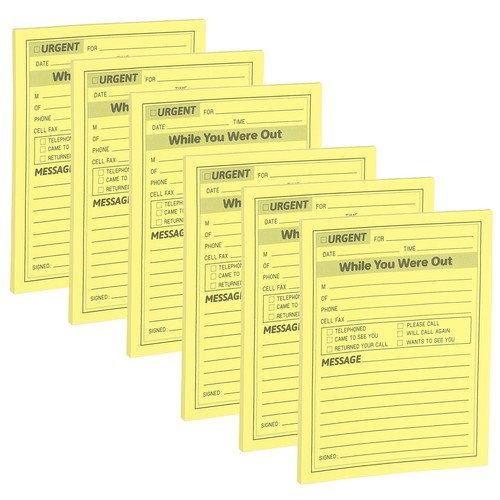 6 Pack While You Were Out Message Pad, 4x5 Sticky Notes Notepads ...