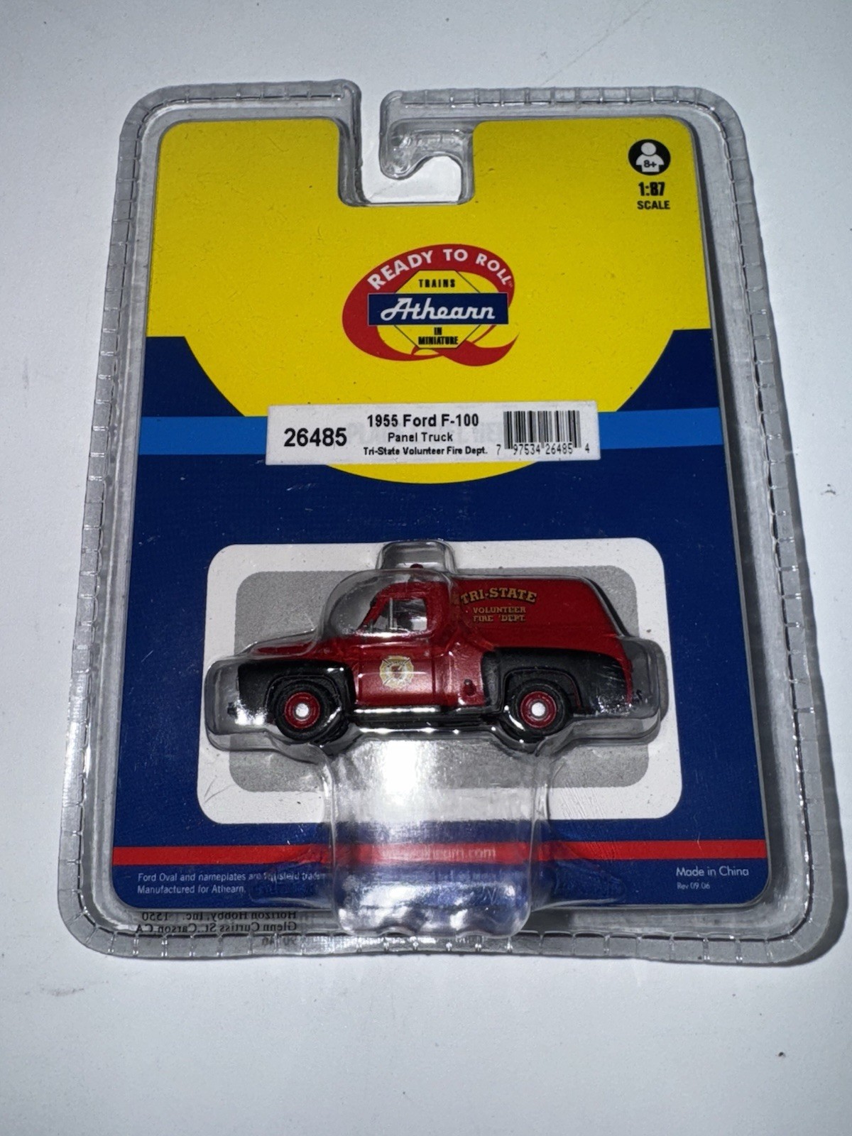 Athearn HO 1/87 1955 Ford F-100 Tri-State Volunteer Fire Panel Truck ...