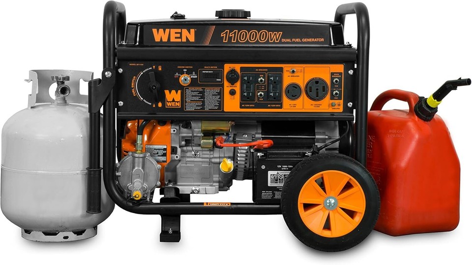 WEN DF1100T 11,000-Watt 120V/240V Dual Fuel Portable Generator with ...