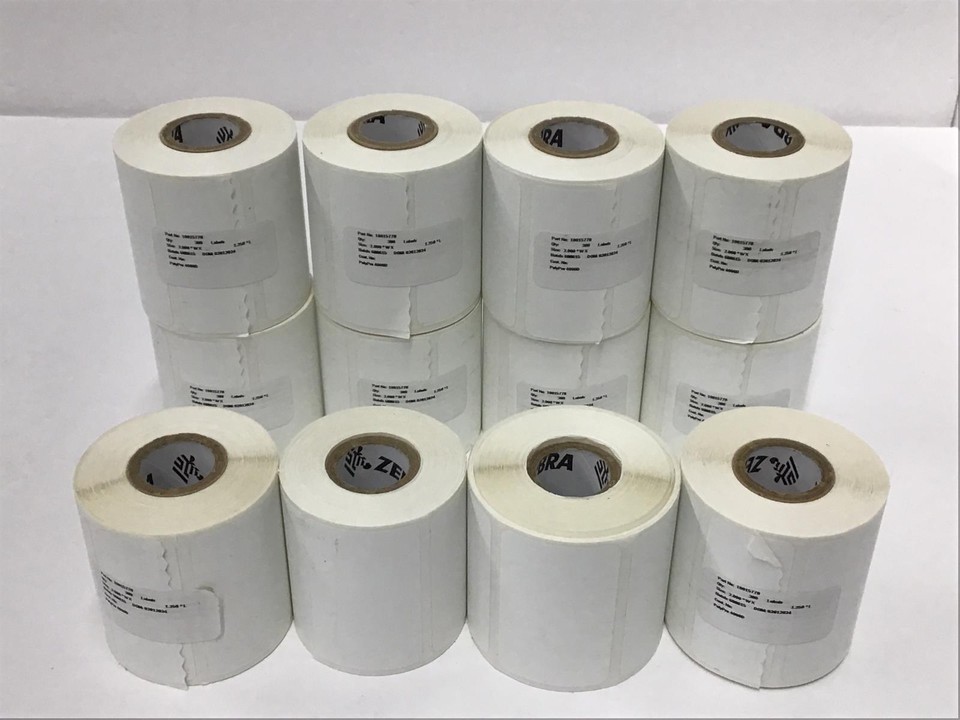 Zebra PolyPro 4000D 2" x 1.25" Polypropylene DT Label 12 Pack GENUINE ...
