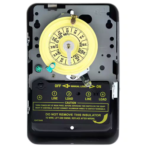 Intermatic T104R 208-277V 24 Hour Mechanical Time Switch - Gray for ...