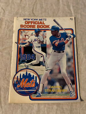 1984 New York Mets Official Score Book with rare Darryl Strawberry ...