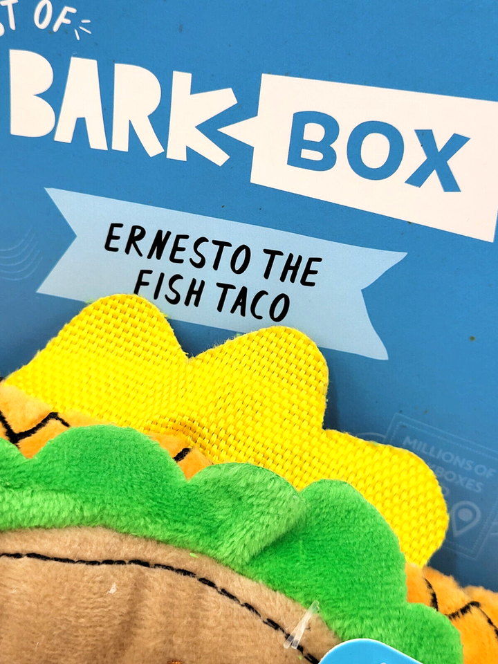 BARK BOX Ernesto The Fish Taco Plush Squeaky Tug & Shake Dog Toy 9" | eBay