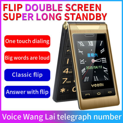 Unlocked Dual SIM Loud Sound FLIP Double Screen Super Long Standby ...