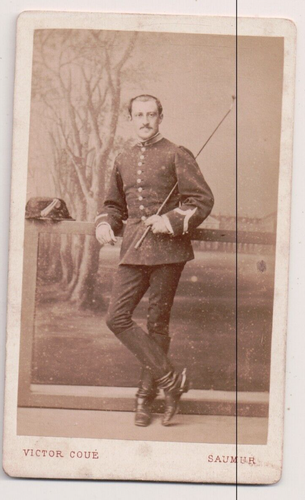 Vintage CDV French Military Man Soldier Uniform Boots Riding Crop ...