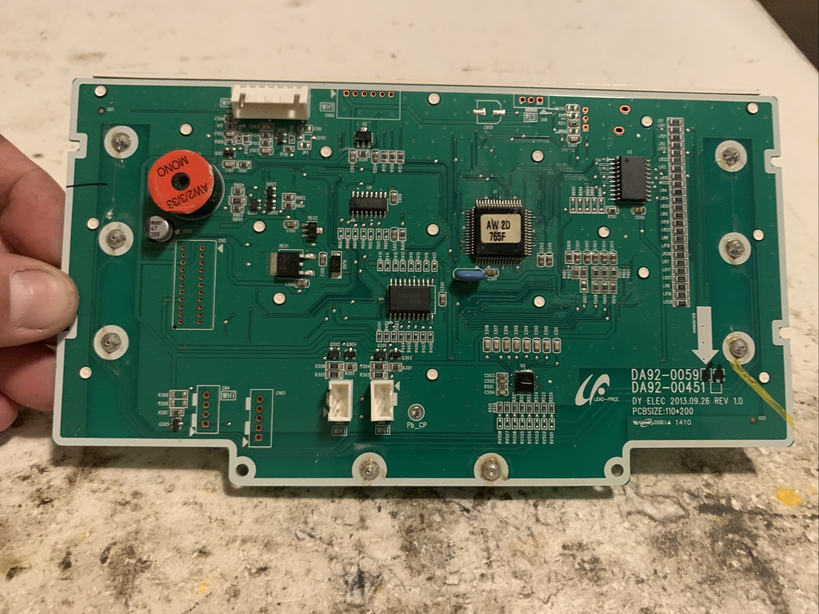 SAMSUNG REFRIGERATOR DISPENSER DISPLAY BOARD PART # DA92-00596A. #184 ...