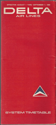 Delta Air Lines system timetable 8/1/69 [7123] Buy 4+ save 25% | eBay