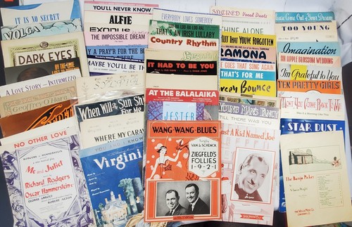 Lot 50 Pieces Of Vtg Sheet Music 1920s and Up Musicals, Blues, Irish ...