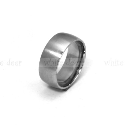 8 mm Men's Women's Silver Stainless Steel Solid Plain Band Ring Comfort ...