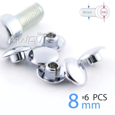 KiWAV Chrome Bolt Cap Screw cover Plug for 8mm Bolt (M6 Allen key) 6pcs ...