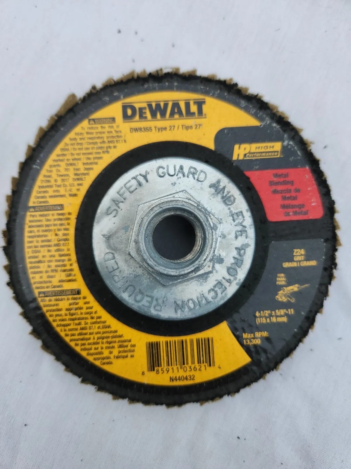 Dewalt DW 8351 4 1/2" X 7/8" Z 40 Grit Flap Disc 10 Pack | eBay