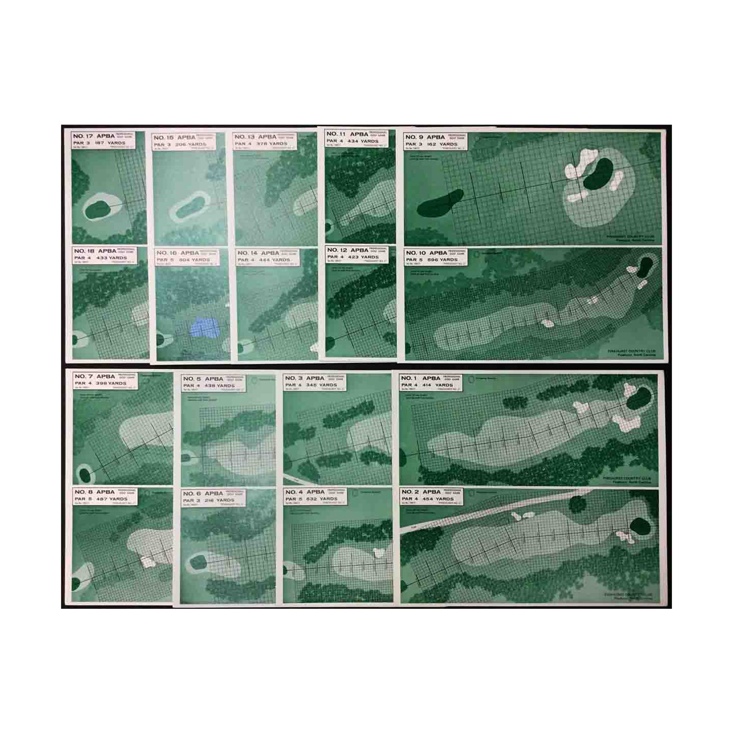 APBA Board Games APBA Golf - "Pinehurst No. 2" Pinehurst Country Club ...
