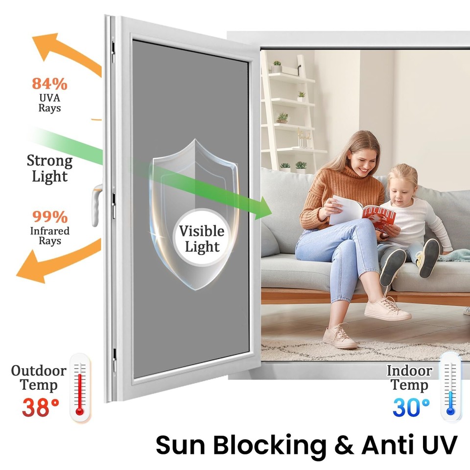 One Way Privacy Window Film - Reflective Sun Blocking Window Tint ...