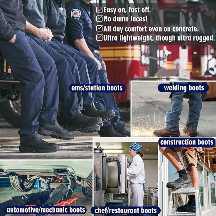 Steel Toe Waterproof Slip Resistant Anti-Static Slip-on Safety Mens ...