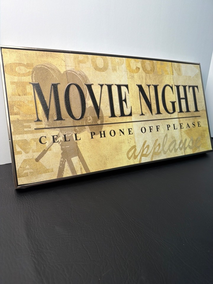 Vintage Sign THEATER Movies Silver Screen Hollywood Cinema Applause ...