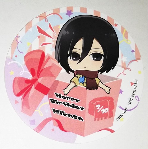 Attack On Titan Mikasa Birthday Sticker Joypolis 3Rd Edition | eBay