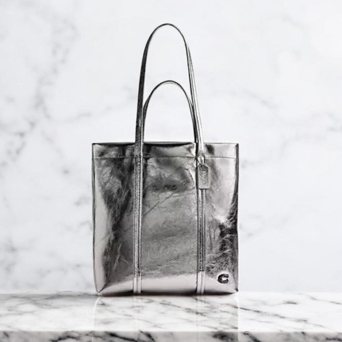 Item COACH Bag Tote Bag Silver Coach Metallic | eBay