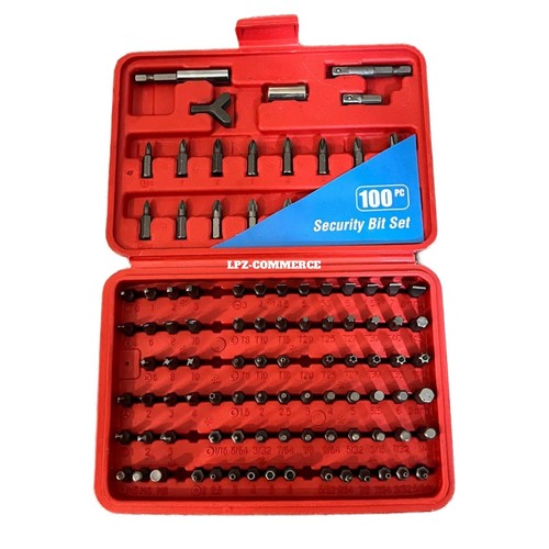 WARRIOR Security Bit Set with Case, 100 Piece set of security bits to ...