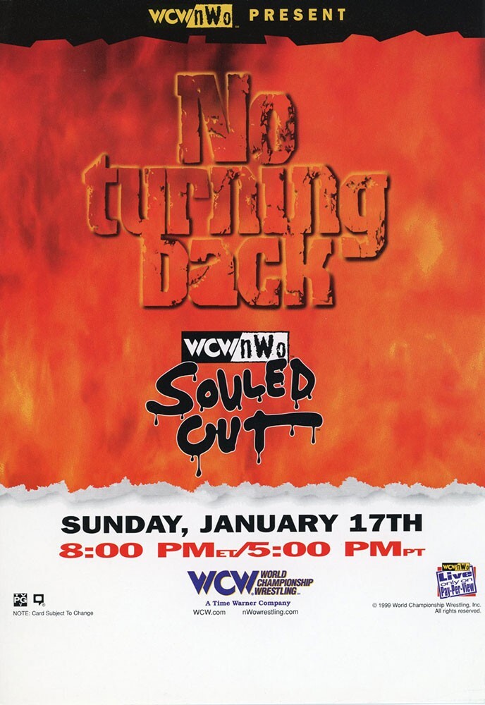 PRO WRESTLING FLYER / MINI-POSTER: WCW SOULED OUT - 1999 - Goldberg vs ...