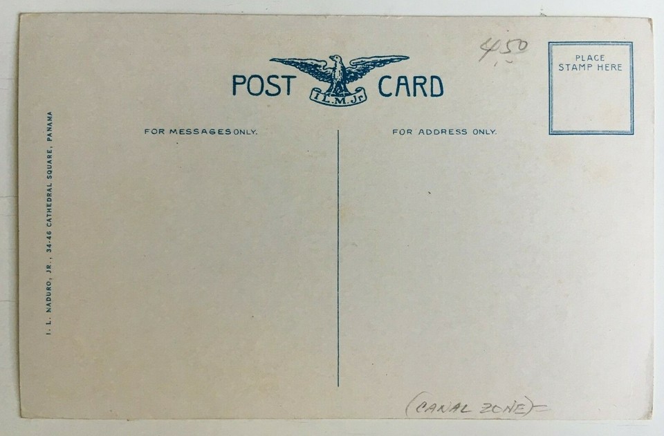 Vintage Postcard Panama Canal Zone the Gaillard Cut ship waterway I.L ...