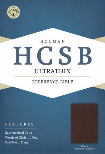HCSB Ultrathin Reference Bible, Brown Genuine Cowhide by Holman Bible ...