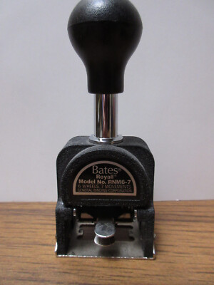 BATES ROYALL Numbering Machine Model No. RNM6-7 | eBay