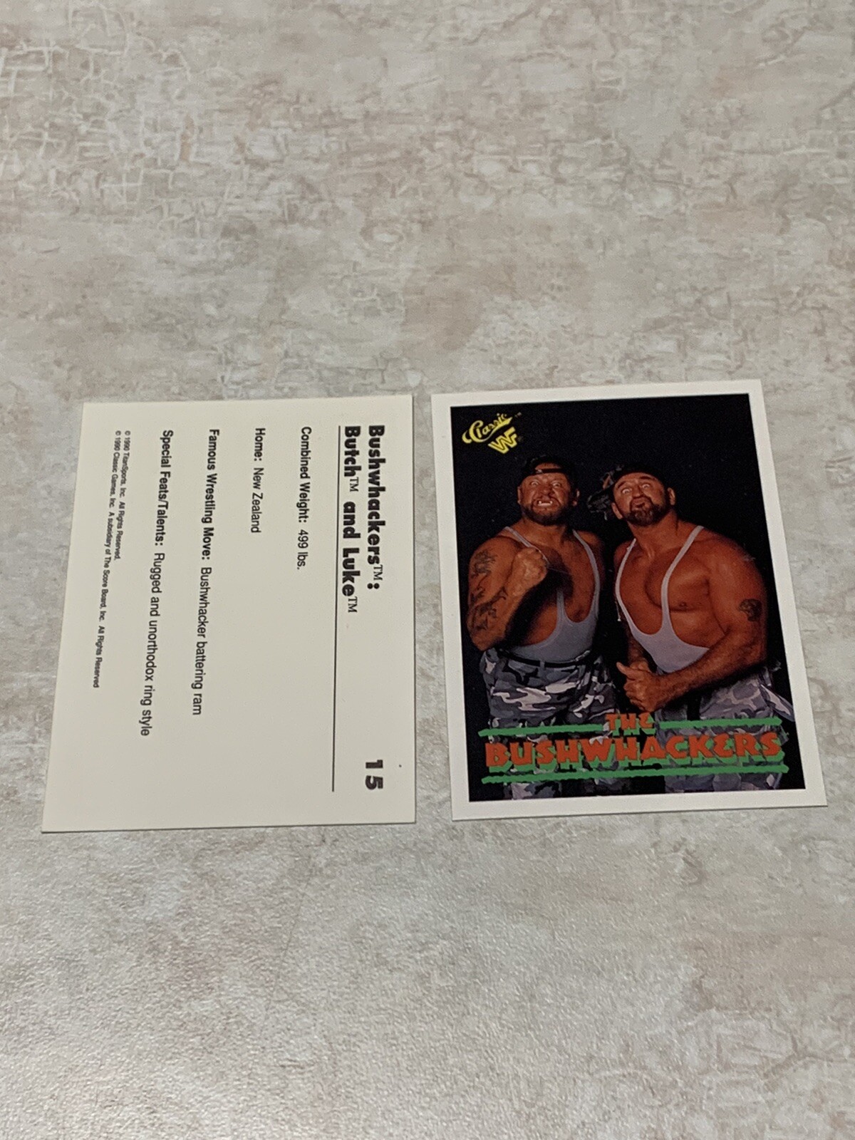 THE BUSHWHACKERS WWF Wrestling 1990 Classic Card #15 WWE Hall Of Fame ...