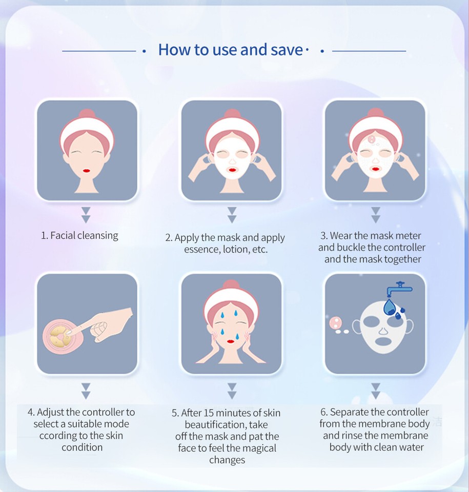 EMS Microcurrent Mask Face Skin Tightening Lifting Device Facial Beauty ...