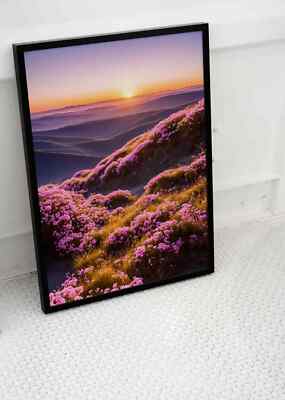 ICONIC BEAUTIFUL SUNSET FLOWERS FOREST POSTER NATURE PRINT ART SIZE A3 ...