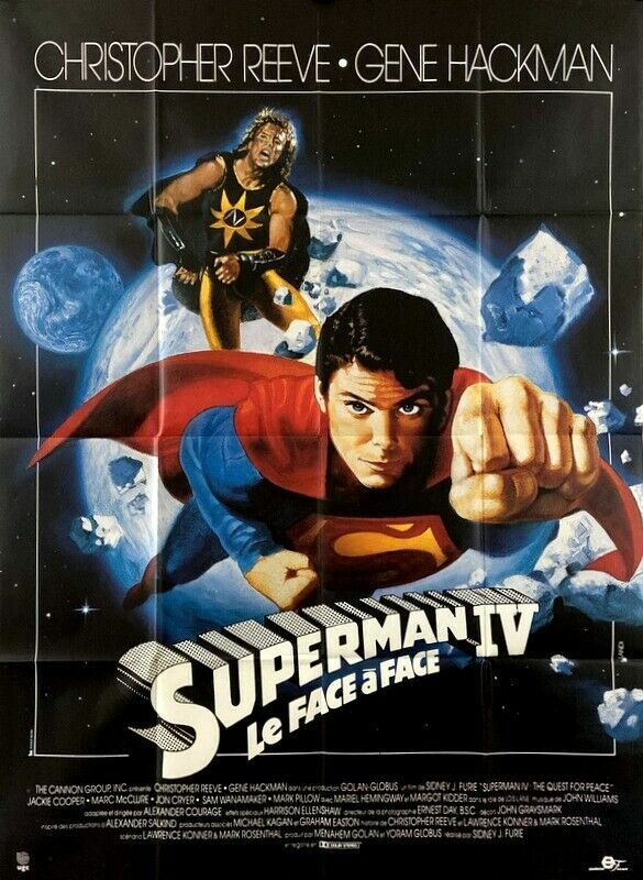 Christopher Reeve Gene Hackman SUPERMAN 4 Sidney J Furie 1987 FRENCH ...