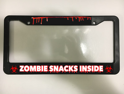 ZOMBIE SNACKS INSIDE ZOMBIES MONSTER FUNNY HORROR DEAD License Plate ...