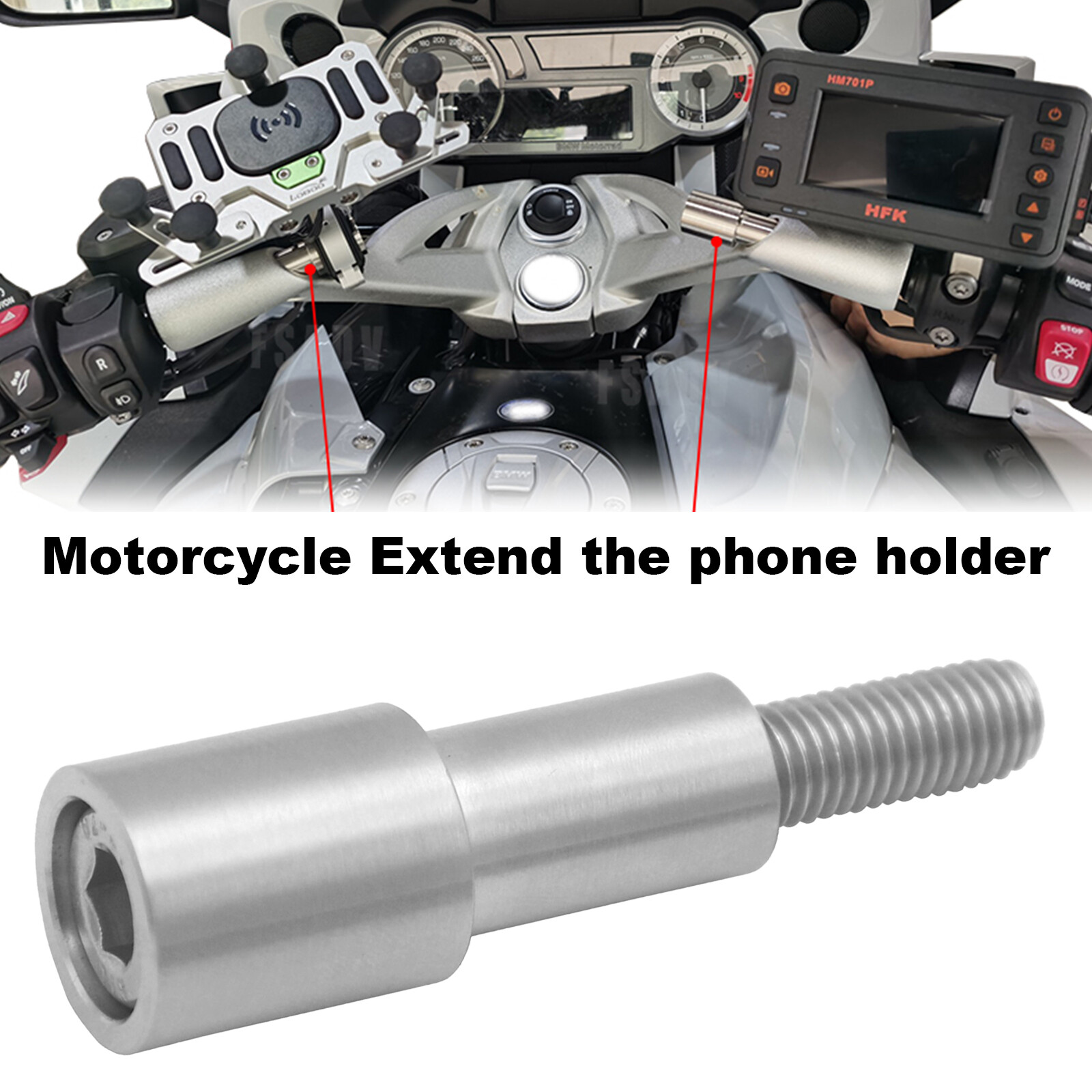 Handlebar Phone Bracket Extension Rod Fit for BMW R1200RT R1250RT ...