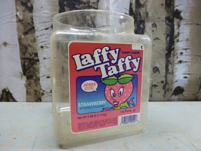 (A) VTG 1994 Strawberry Laffy Taffy Candy Chews Jar, Clear Plastic ...