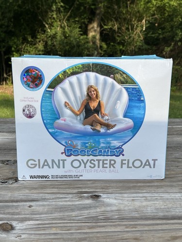 Pool Candy Giant Oyster Float With Glitter Pearl Ball. New In Box. Two ...