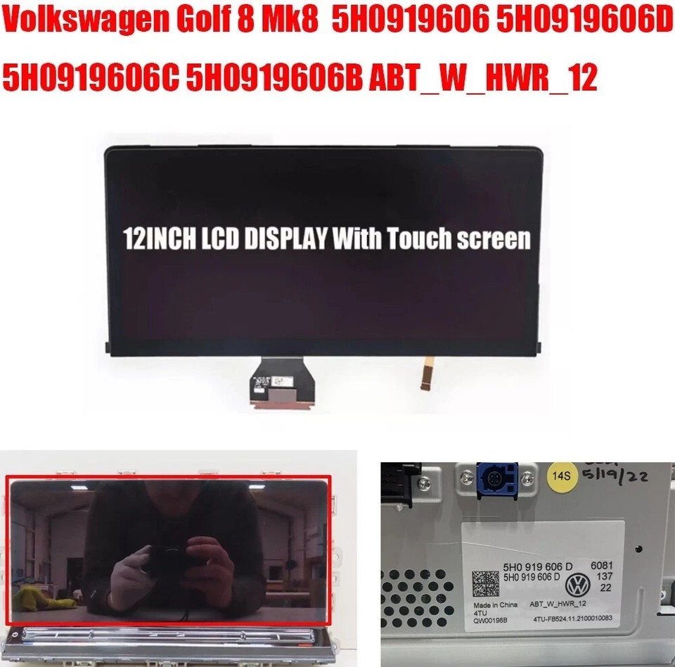 5H0919606B for Volkswagen Golf 8 Mk8 Navi Radio LCD Display Touch ...