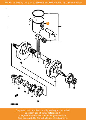 SUZUKI piston, 12110-00B24-0F0 OEM | eBay
