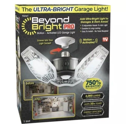 Beyond Bright Ultra-Bright Motion Activated LED Garage Light - Black | eBay