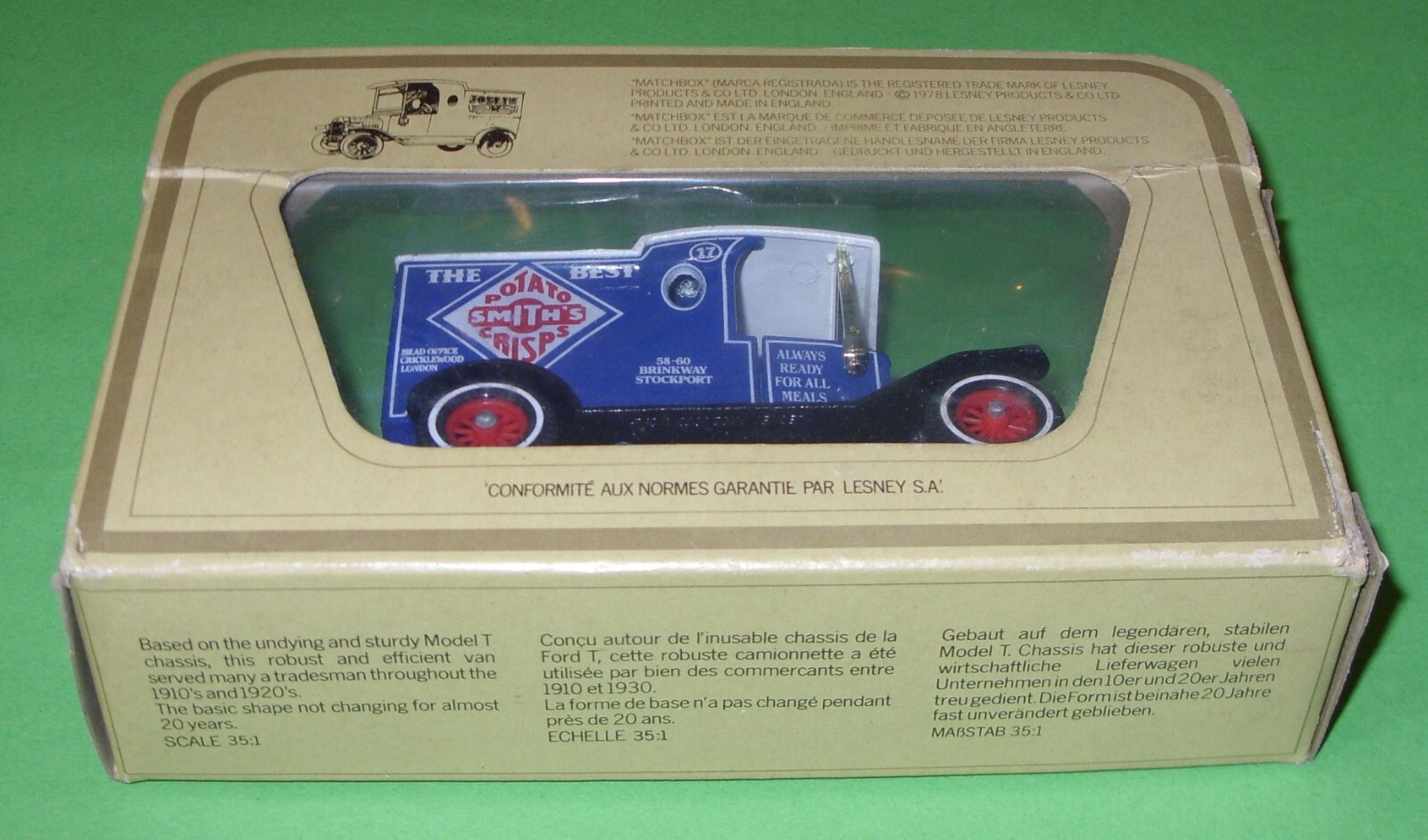 Matchbox Yesteryears / Y12 1912 Ford Model T Van 'Smith's Crisps' in ...