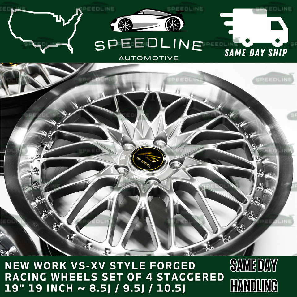 JDM WORK VS XV STYLE Wheels 19" 8.5J / 9.5J Dark Gunmetal Set of 4 NEW ...