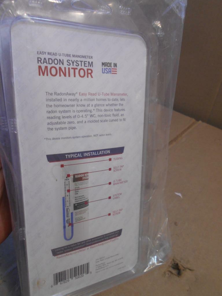 Radon System Monitor Easy-To-Read U-Tube Manometer W/ Tubing, Lot of 3 ...