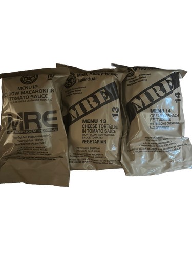 3 Meal Ready To Eat MRE Camping Hiking Meals. See Pics For Menu Course ...